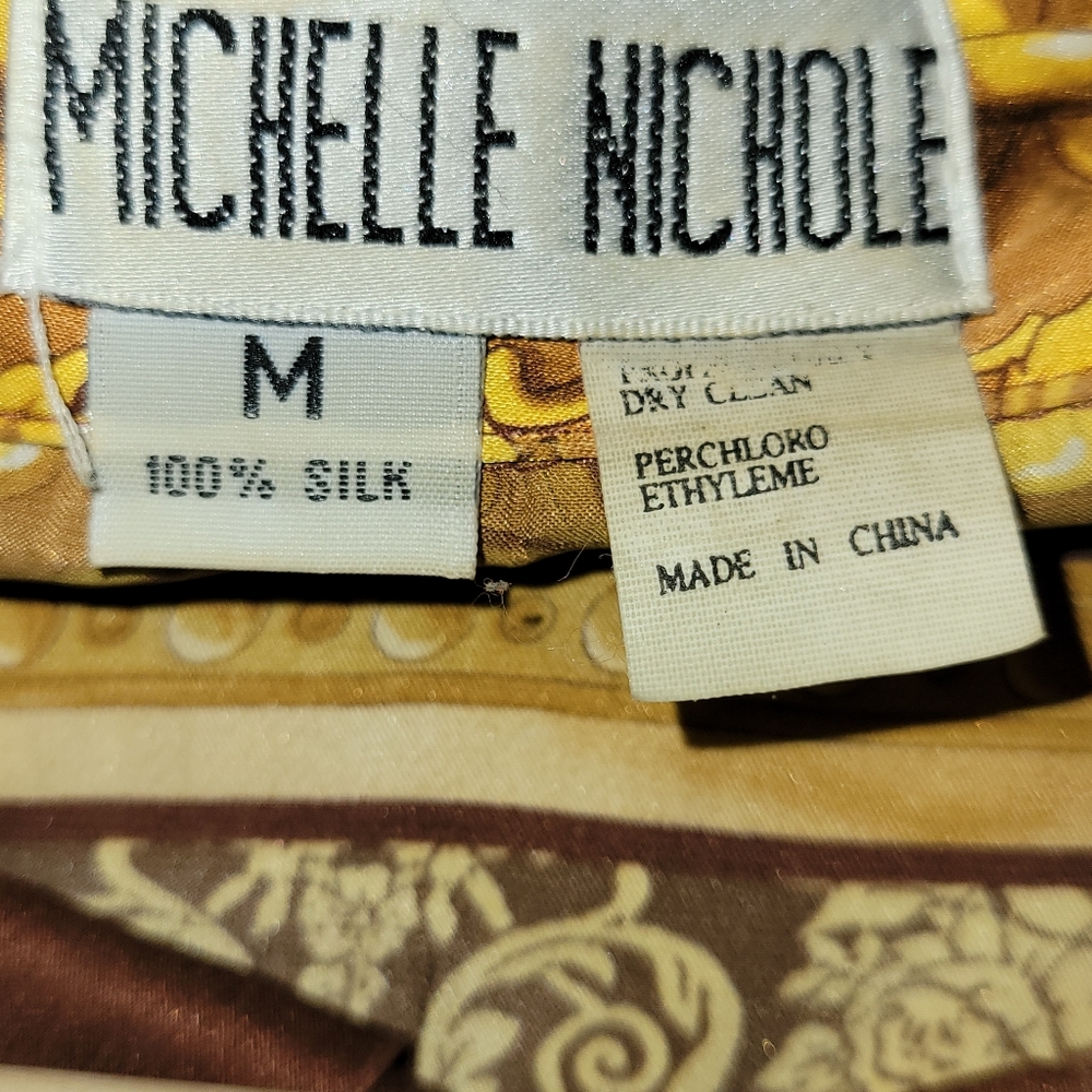 Vintage Michelle Nichole 1980's, 100% Silk Button Up … - Gem